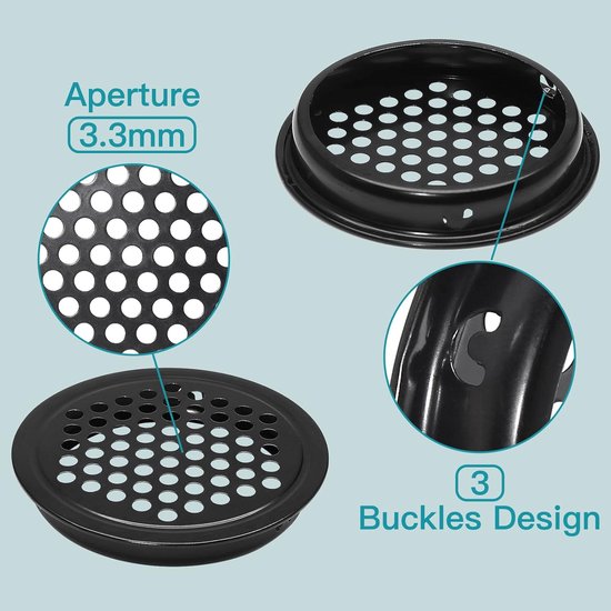 6 stuks - luchtroosters - ventilatierooster deksel - ronde ...