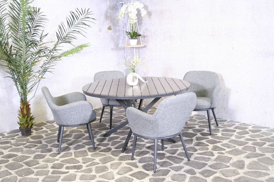 SenS-Line Jerry tuintafel antraciet - Rond - 140 cm | bol.com