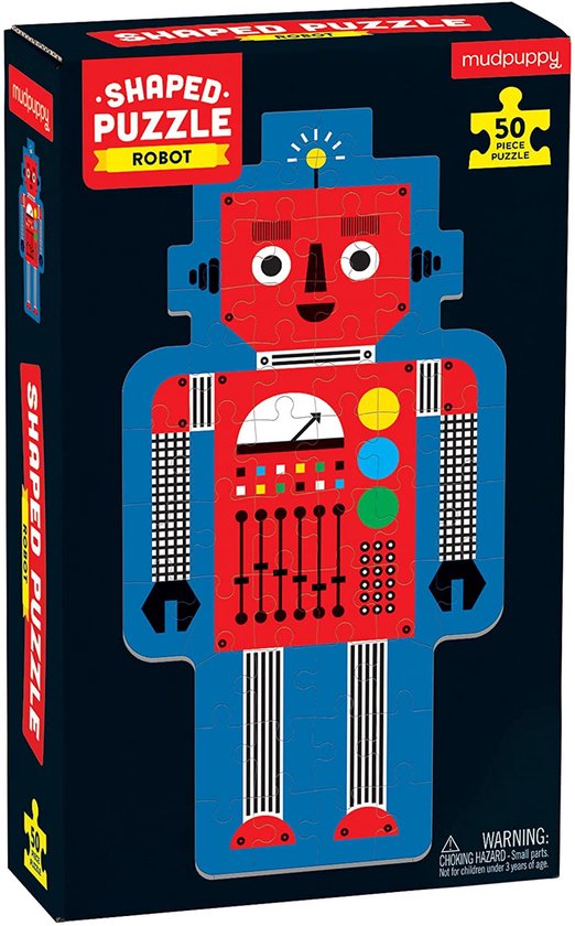Robot 50 Piece Shaped Character Puzzle | 9780735357181 | Boeken | bol
