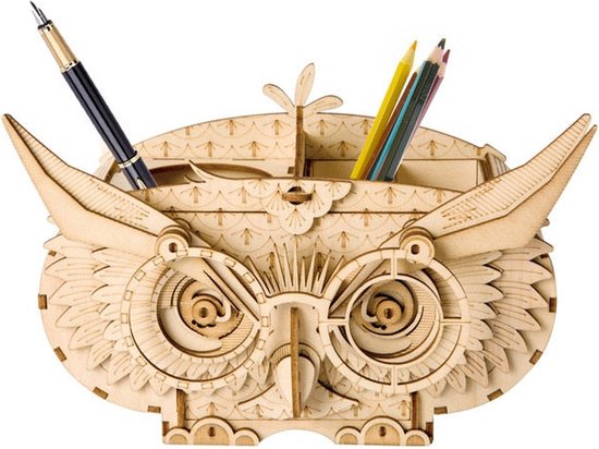 Robotime Uil - Bureau organizer - 3D - Modelbouw - DIY | bol