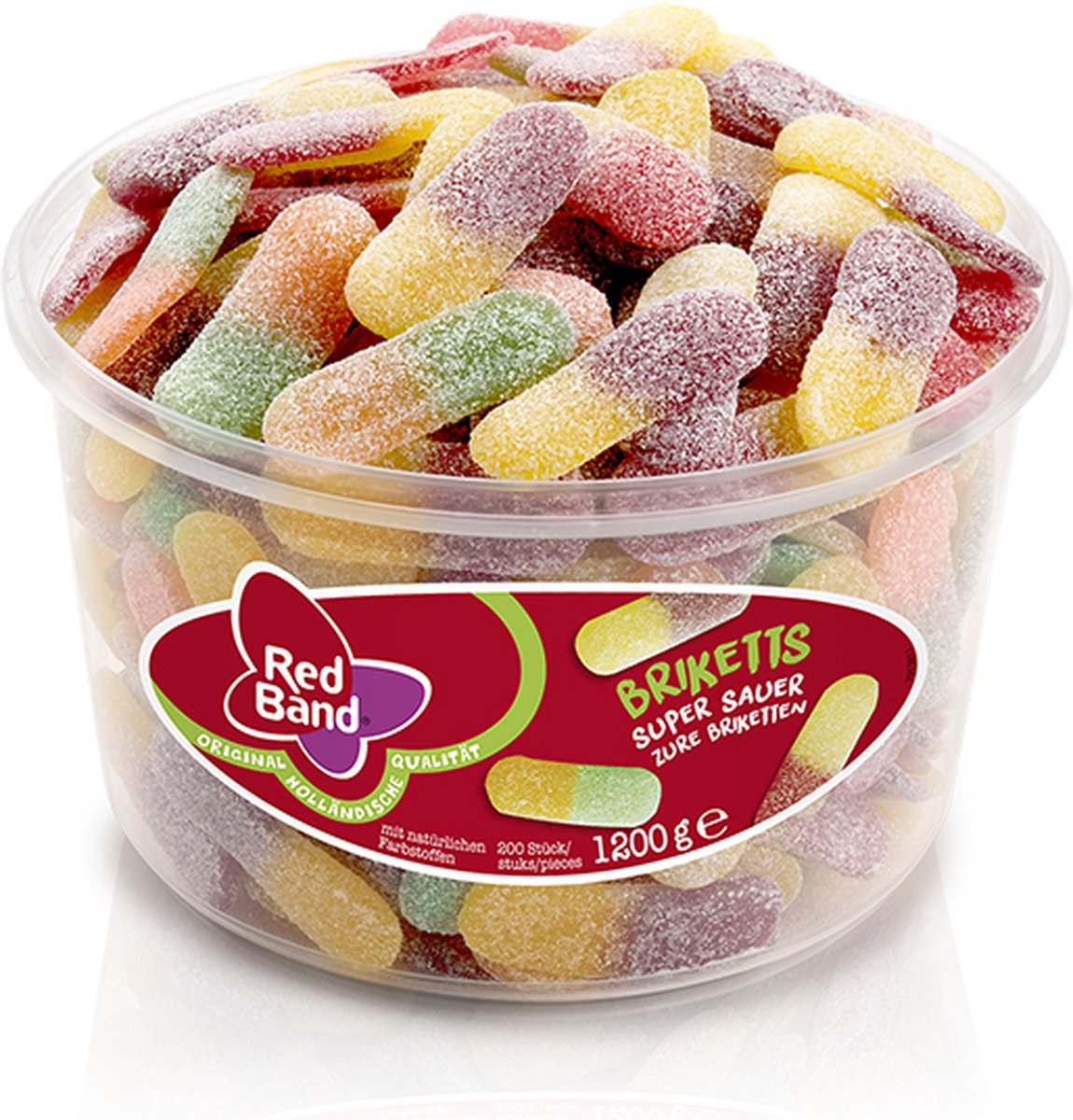Red Band Zure Briketten 1 pot à 200 stuks - Zacht snoep - Zure winegums ...