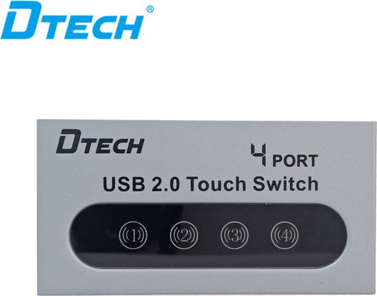 NÖRDIC USB-SW4 USB-A naar USB-B Switch - 4 naar 1 - 1 Stuk - Grijs ...