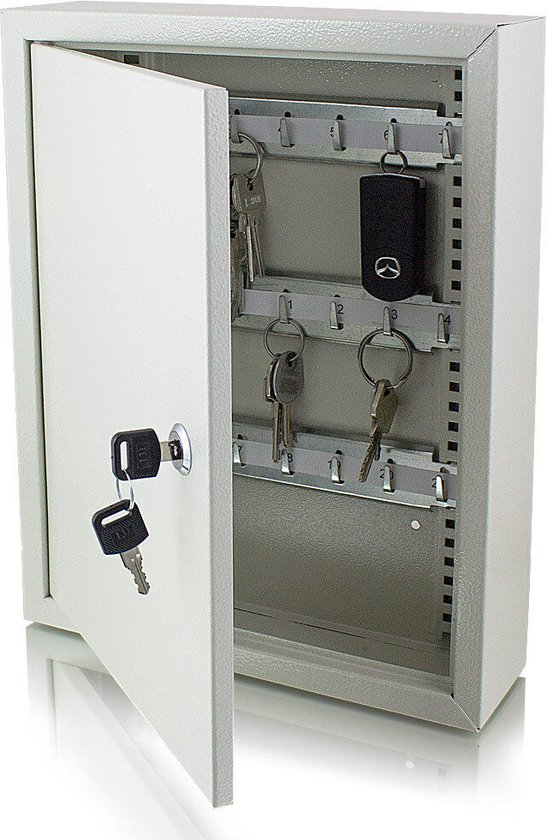 Sleutelkluis voor 42 sleutels, sleutelkast met dubbele grendelsluiting ...