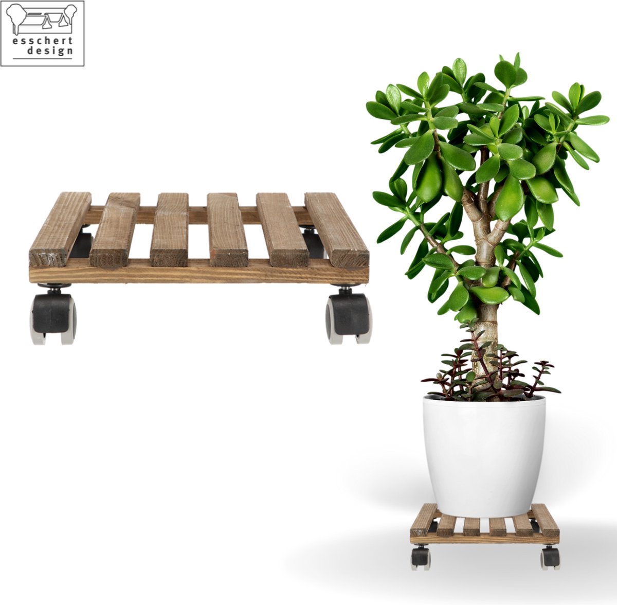Esschert Design Plantentrolley Op Wieltjes | Plantenonderzetter ...