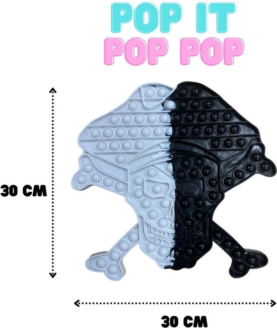Pop IT XXL - Pirate - Zwart- Wit - Fidget Toy Extra Large pop it | bol.com