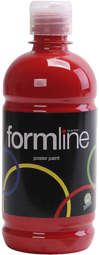 Tempera Verf Mat, rood, 500 ml/ 1 fles | bol