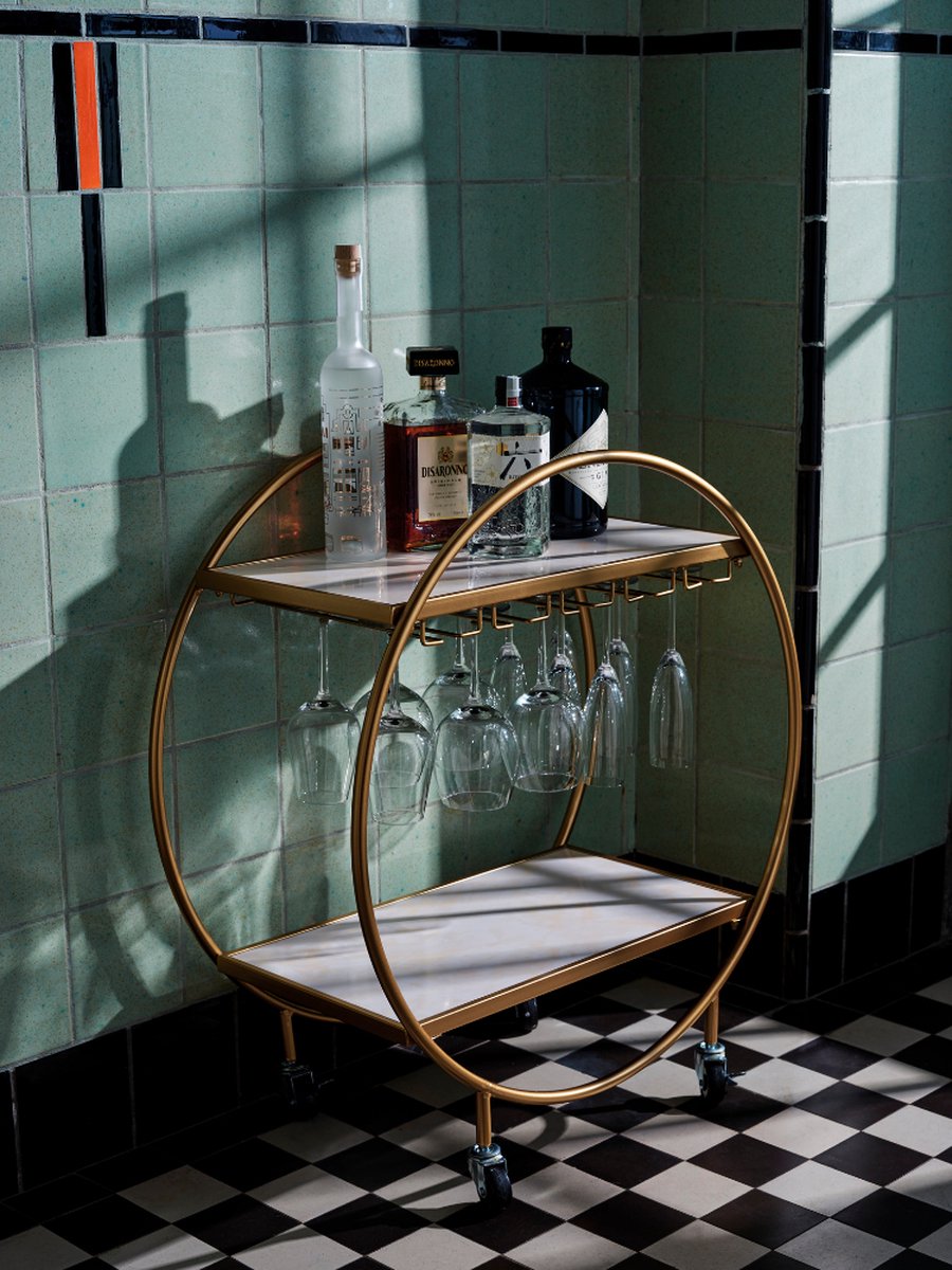 KANDR bar cart - wijn tafel - serveer trolley - serveerwagen ...