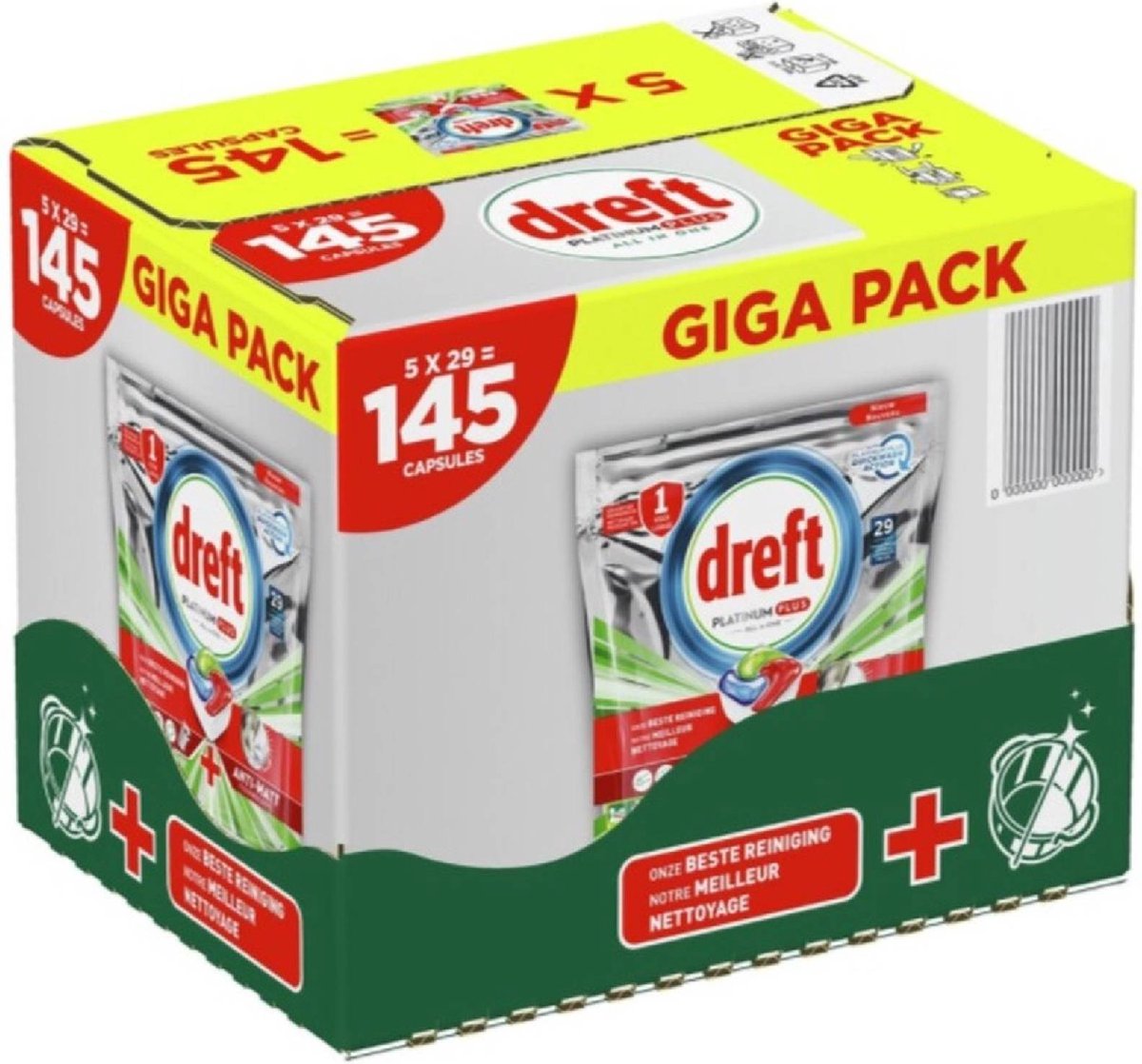 Dreft Platinum Plus All In One Anti MATT - Tablettes lave-vaisselle ...