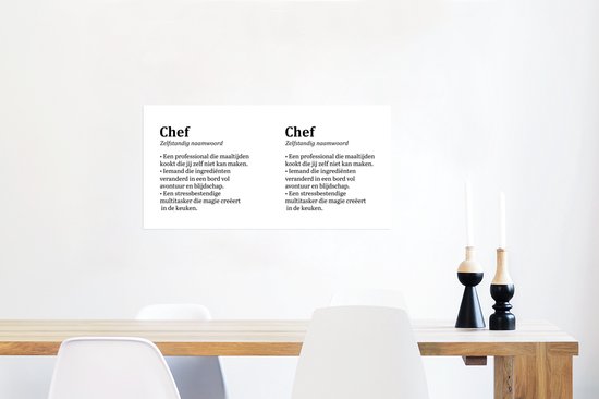 Poster Definitie - Koken - Chef - Woordenboek - Zelfstandig naamwoord ...