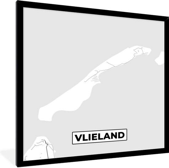 Fotolijst incl. Poster - Plattegrond - Eiland - Kaart - Stadskaart - Vlieland - 40x40... | bol