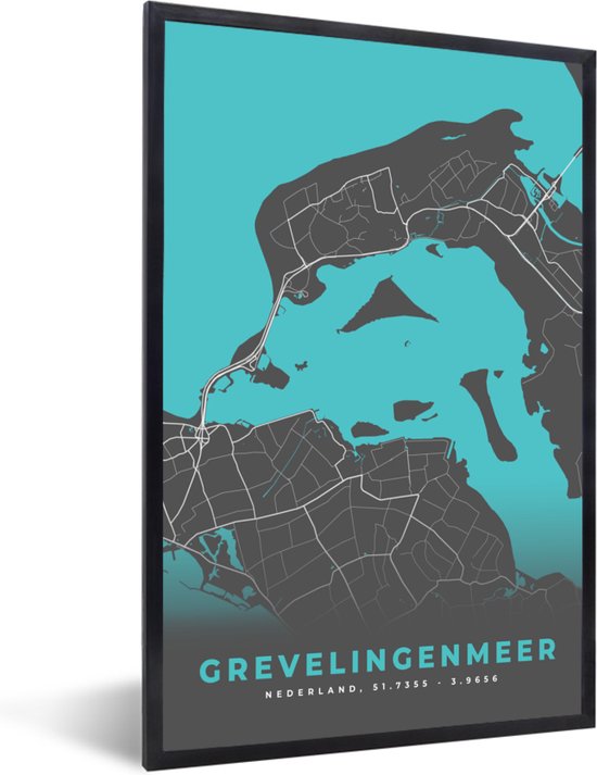 Fotolijst incl. Poster - Kaart - Meer - Plattegrond - Stadskaart ...