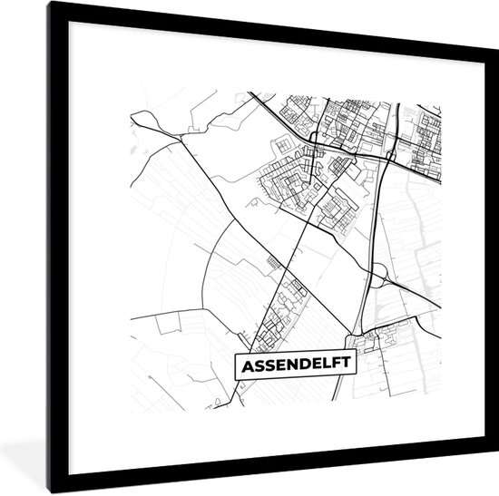 Fotolijst incl. Poster - Plattegrond - Assendelft - Stadskaart - Kaart ...