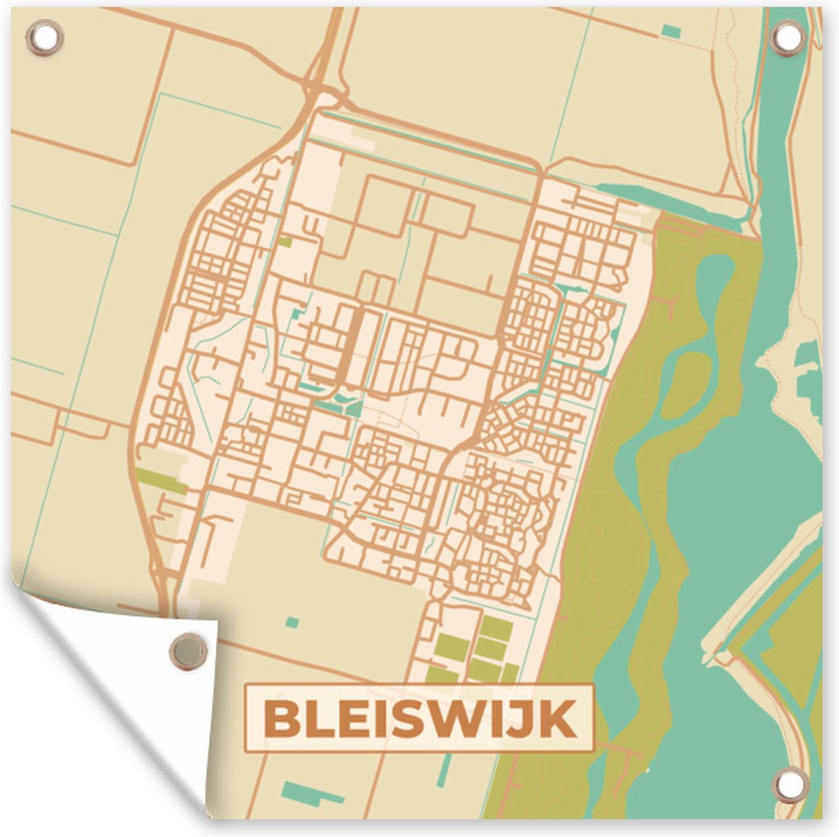 Tuin poster Bleiswijk - Vintage - Stadskaart - Kaart - Plattegrond ...