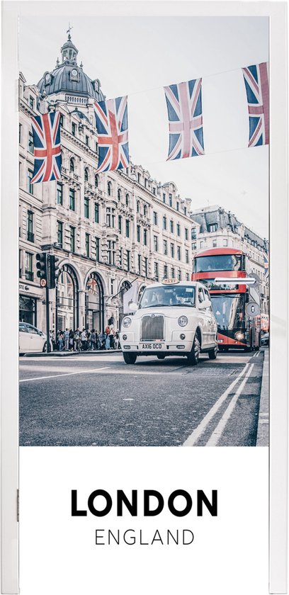 Deursticker London - Engeland - Vlag - 90x205 cm - Deurposter | bol.com