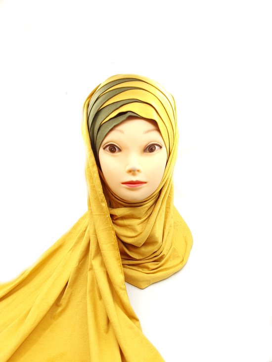 Elagante Mosterd kleur hoofddoek, Mooie hijab. | bol