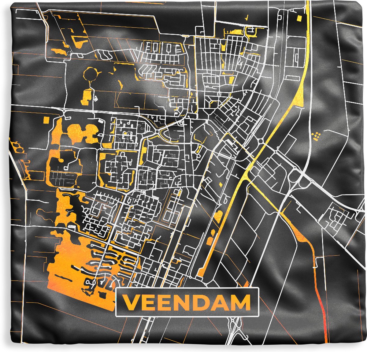 Kussenhoes 60x60 cm - Veendam - Kaart - Plattegrond - Stadskaart ...