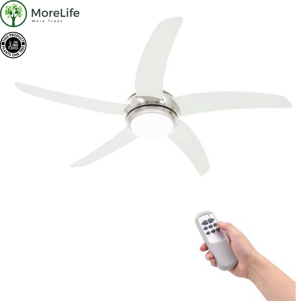 VidaLife Plafondventilator met lamp 128 cm Bruin - Plafondlamp met ...