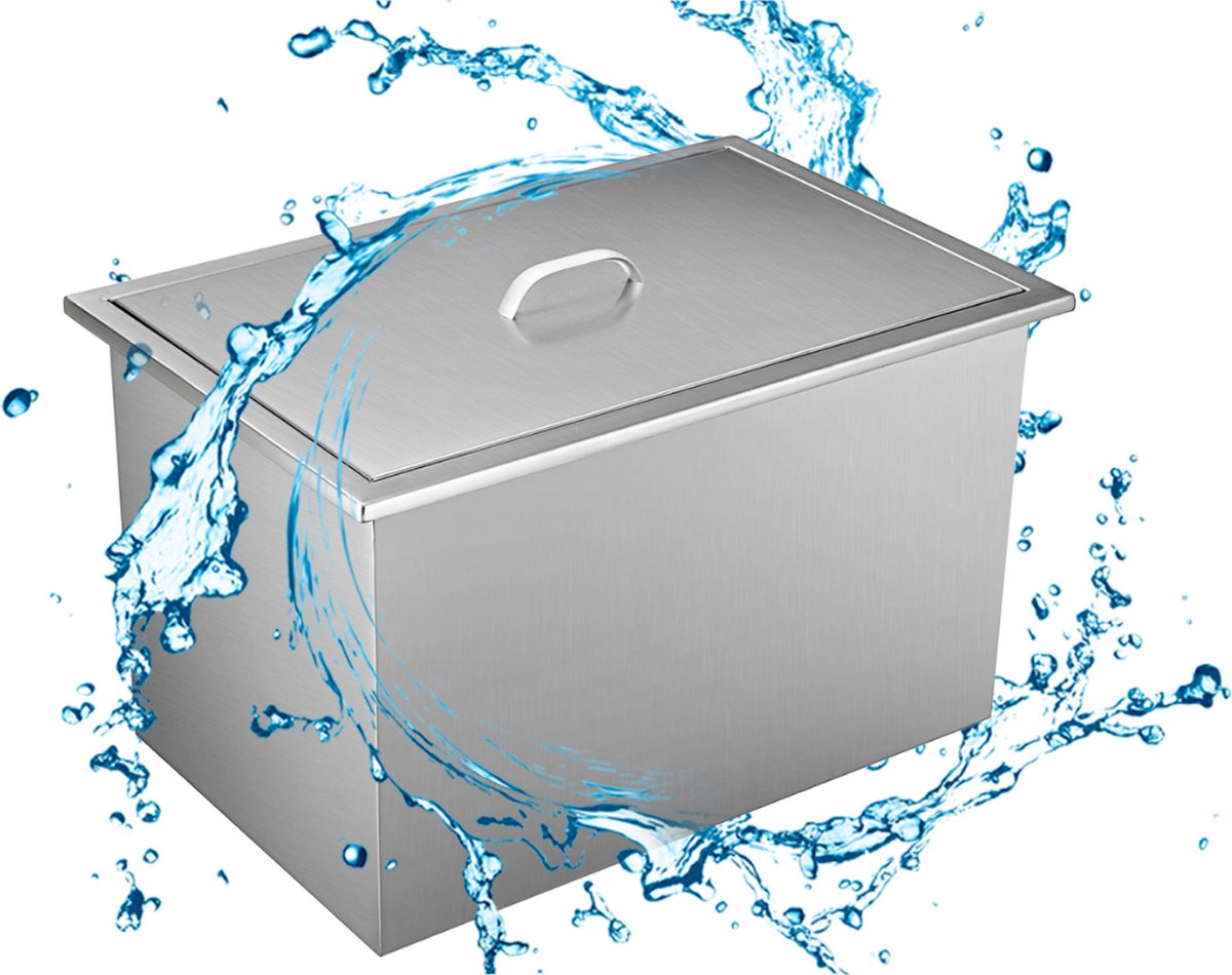 Giving® Ijsbak - 52,3 x 34,5 x 32cm met Cover 304 - Roestvrij Staal ...