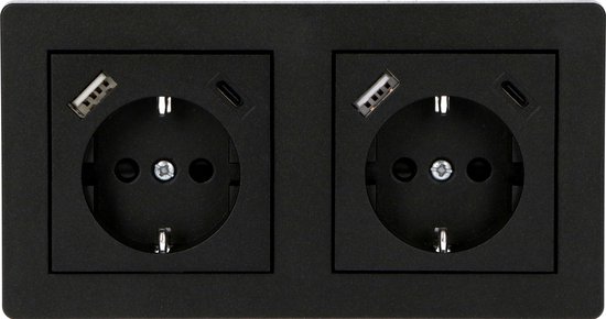Proventa® DUO Inbouw Stopcontacten met 2 x USB C & 2 x USB A snelladers ...