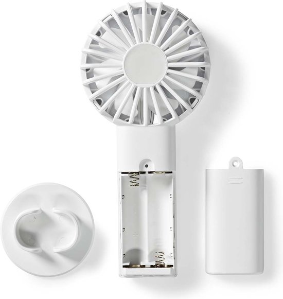 Handventilator - 2 standen - met houder - Wit | bol.com