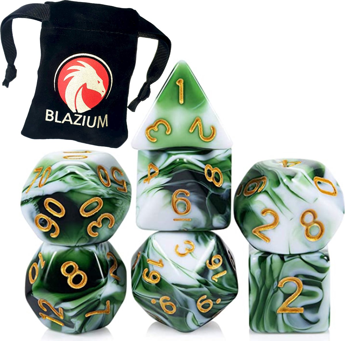 Blazium - DnD dice set - Inclusief velvet bewaarzakje - Smoke series ...