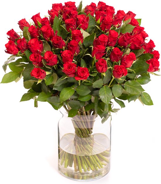 60 Rode Rozen - Boeket Rozen + 'I Love You' kaartje | bol