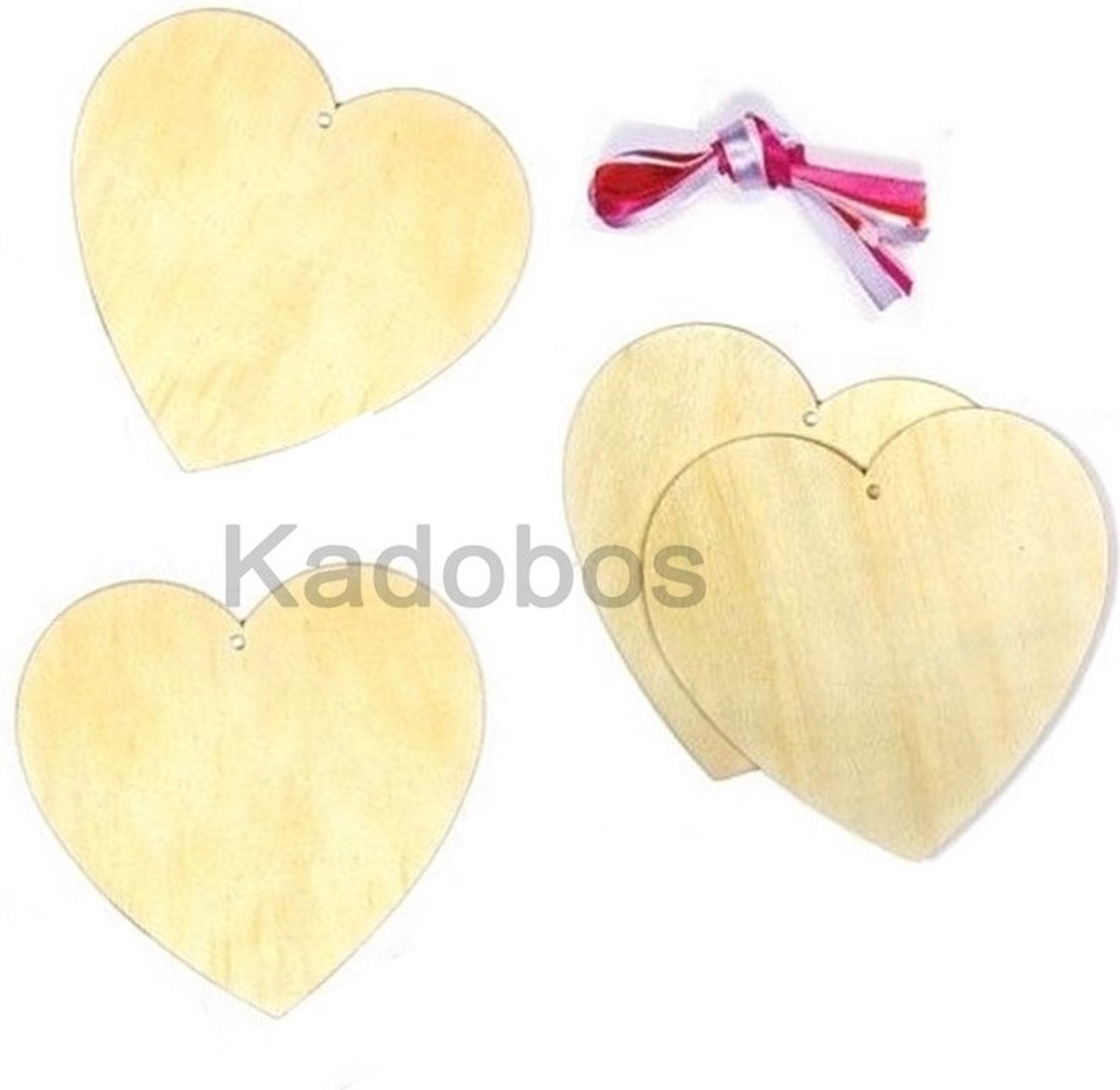 Hart Houten ophang decoraties 4x DIY verven versieren voor feestje of ...