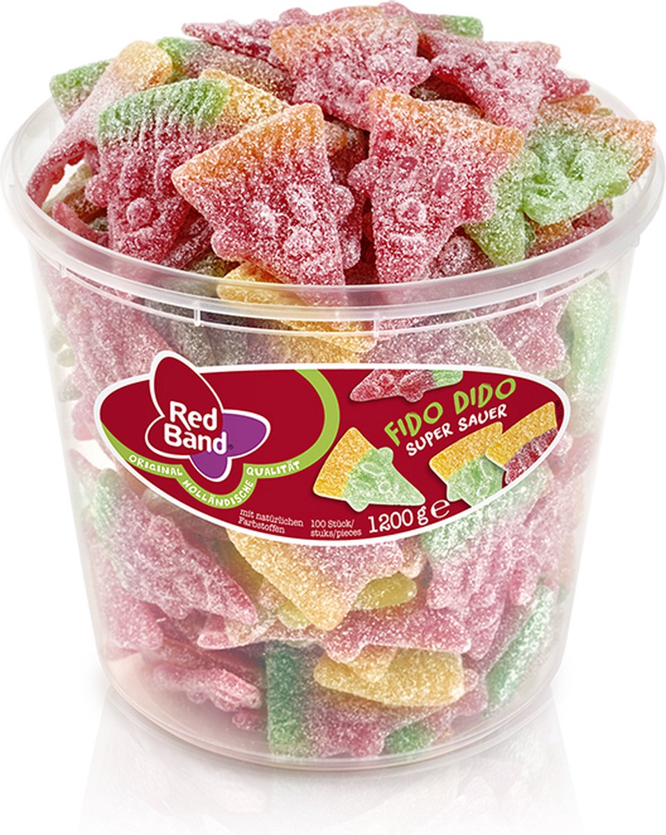 Red Band Zure Punthoofden 1 pot à 1200 gram - Zuur snoep - Zacht | bol.com