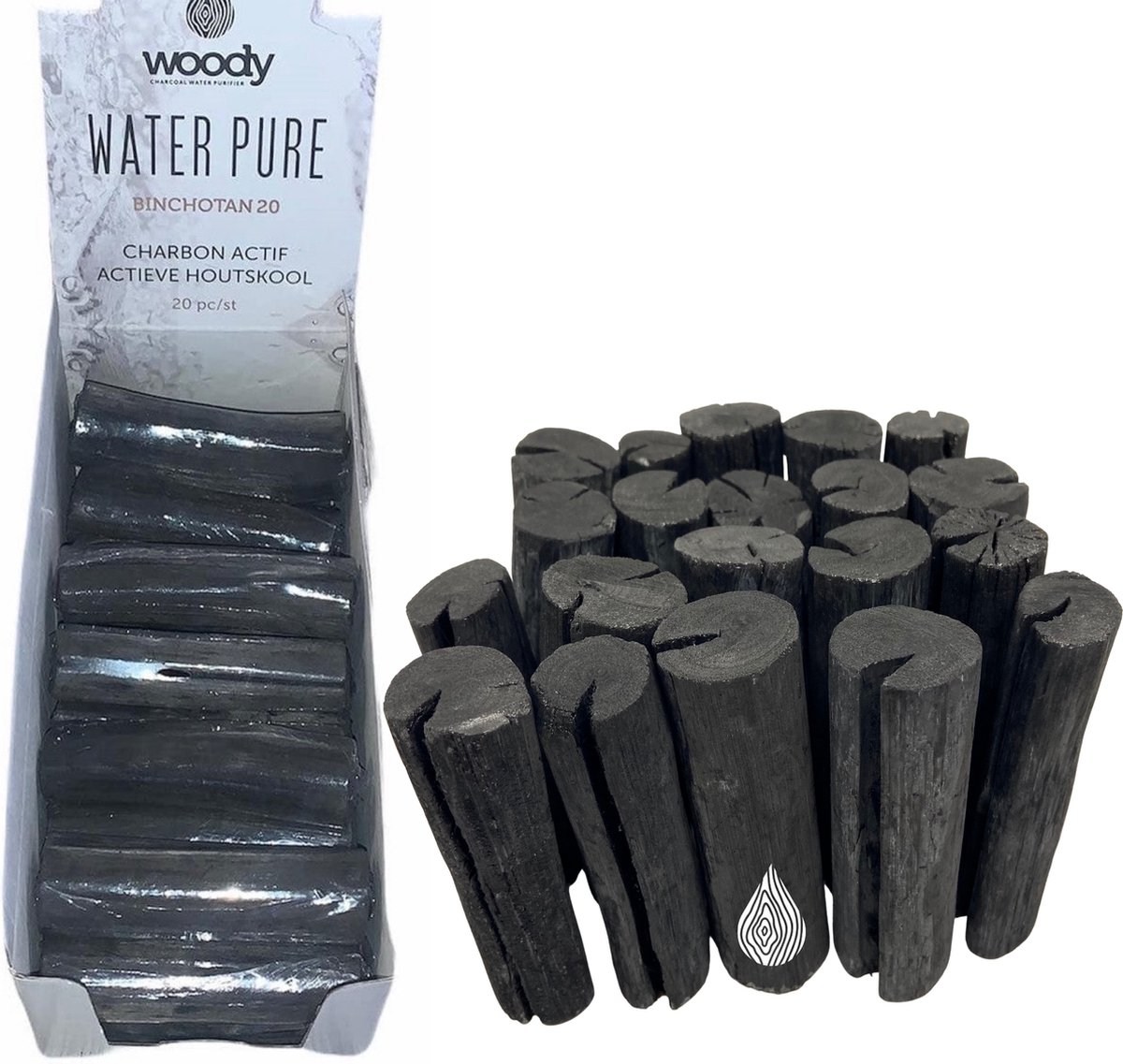 Woody water pure Actieve Houtskool Waterfilter Drinkwater - 20 stuks ...