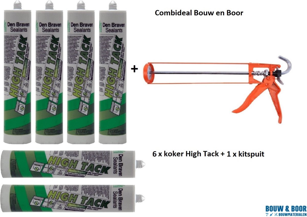 Den Braven -Combideal- Zwaluw High Tack lijmkit - montagekit - 6 x wit - 290 ml koker... | bol.com