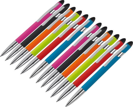 Balpen Met Stylus Functie - Blauwschrijvend Met Jumbo vulling - 12 ...
