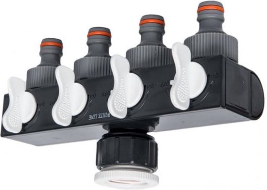 Synx Tools Waterverdeler Slangkoppeling 4 kraanaansluiting - Waterverdeler 4 Wegstuk -... | bol