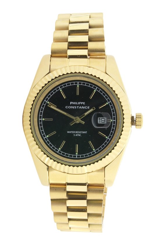 PHILIPPE CONSTANCE 4 MEN "LARGE GOLD" PLAIN BLACK | bol