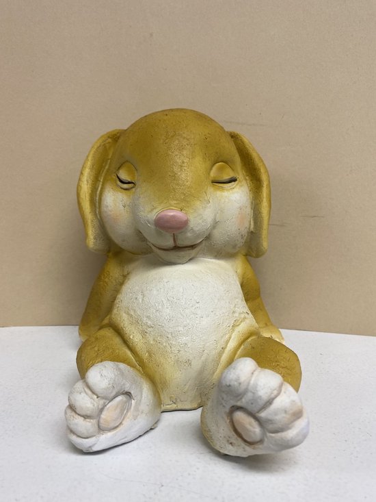 Decoratief polyresin slapend dier - konijn - hoogte 20x19x17 cm - Voor ...