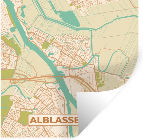 Muurstickers - Sticker Folie - Alblasserdam - Stadskaart - Plattegrond ...