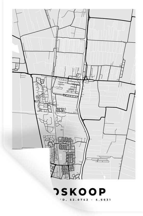 Muurstickers - Sticker Folie - Boskoop - Plattegrond - Stadskaart ...