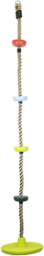 Greenmill - Klimtouw met kleurrijke plastic knopen en schijf | bol