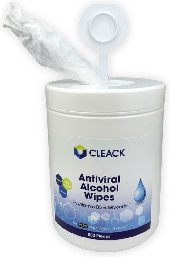 Cleack Alcohol Doekjes - 500 Stuks - 75% Alcohol | bol