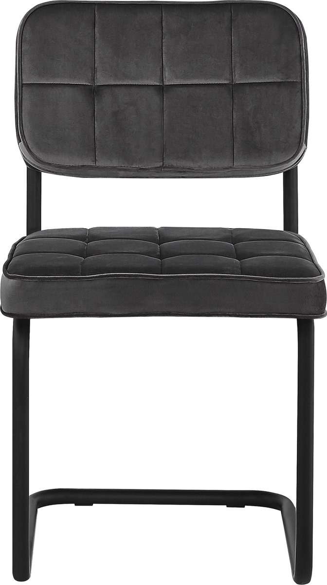 Eetkamerstoel Kyle Velvet Grijs | bol.com