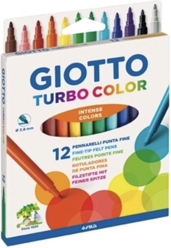 ViltStiften - 12 Stuks - Giotto Turbo Color - Stiften - Stiften ...