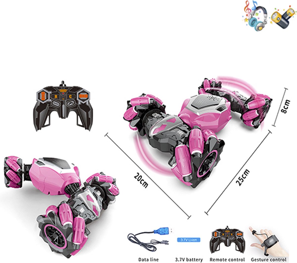 RC Stunt Twisted Car 4WD 2.4GHz - dubbelzijdig transformer auto -hand ...