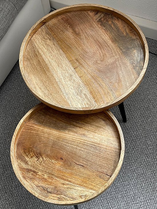 Bijzettafel - Salontafel Amsterdam - rond ø 40 cm x 38 cm - Metalen mat ...