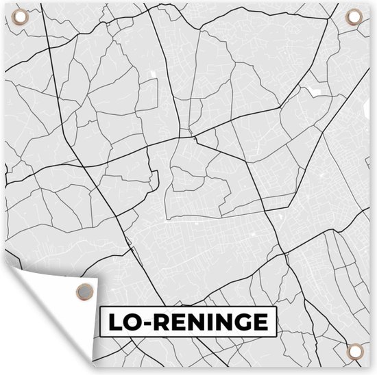Tuindoek België – Lo Reninge – Stadskaart – Kaart – Zwart Wit ...