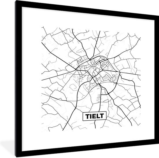 Poster Zwart Wit - Stadskaart – Plattegrond – België – Zwart Wit ...