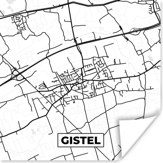 Poster Plattegrond – Gistel – Zwart Wit – Stadskaart - Kaart - België ...