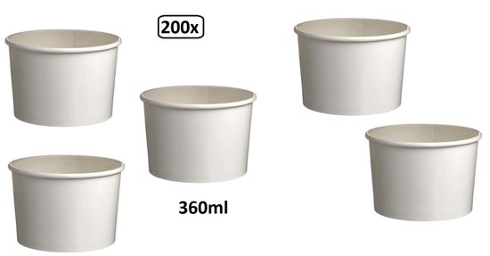 200x IJsbeker Big karton wit 360ml - vruchten slagroom ijsbak | bol