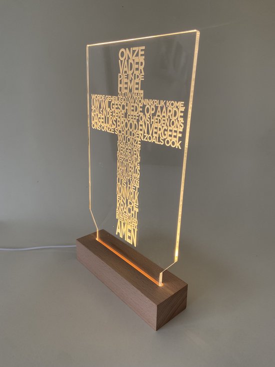 Casibus - Led lamp religie - kruis - onze vader - 26cm | bol