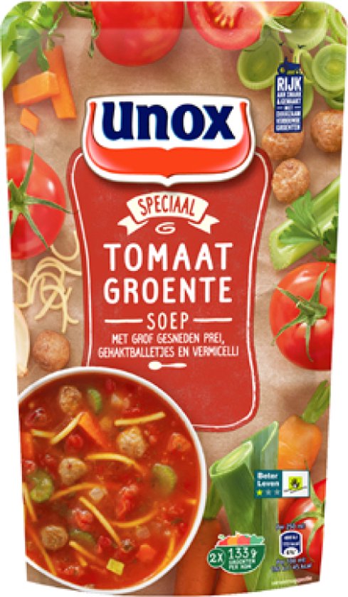 Unox soep in zak tomaat groentesoep - 4 x 570 ml | bol.com