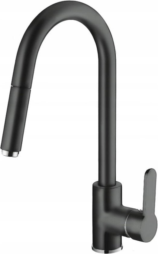 Keukenkraan mengkraan uittrekbaar – Keramische kop – Mat zwart | bol.com