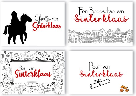 LMSK002 - 8st. - Sinterklaas - Kaartjes van Sinterklaas - Kaart van ...